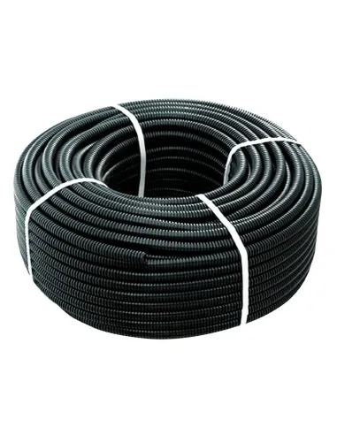 Black corrugated tube with wire puller diameter 20 mm 100m