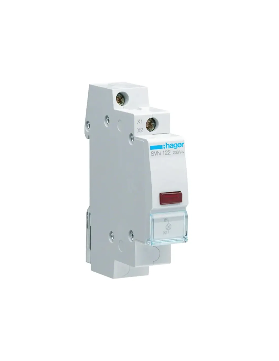 Hager warning light DIN connection 1 module 230V red SVN122 | Elettroclick