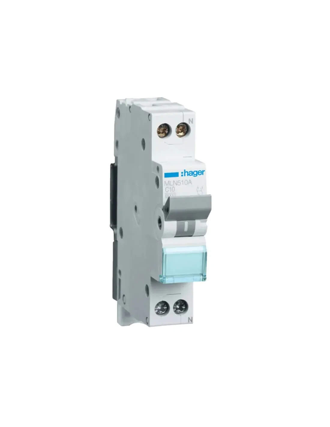 Hager 1P+N 10A 6KA C 1 module MLN510A circuit breaker | Elettroclick