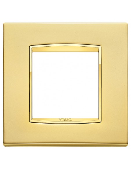 Vimar 20642.G21 Eikon Chrome - placca 2 moduli oro satinato | Elettroclick