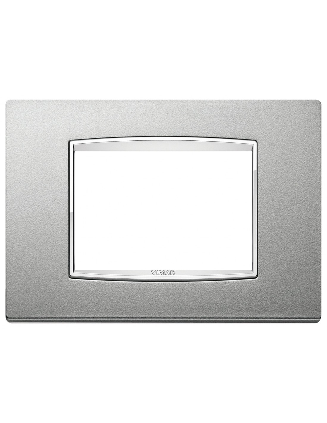 Vimar 20653.C13 Eikon Chrome - placca 3 moduli argento matt | Elettroclick