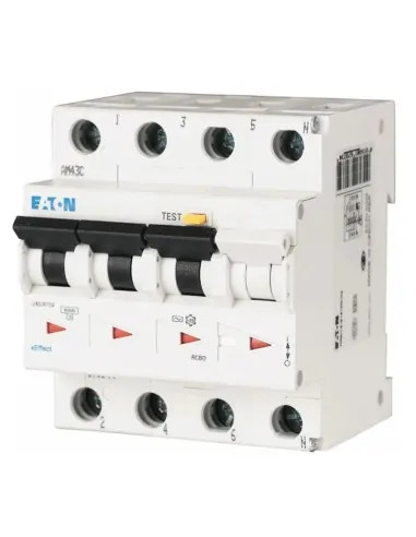 Eaton 20A 3P+T Curve C 30Ma 4500ka Magnetothermal Differential Switch ...
