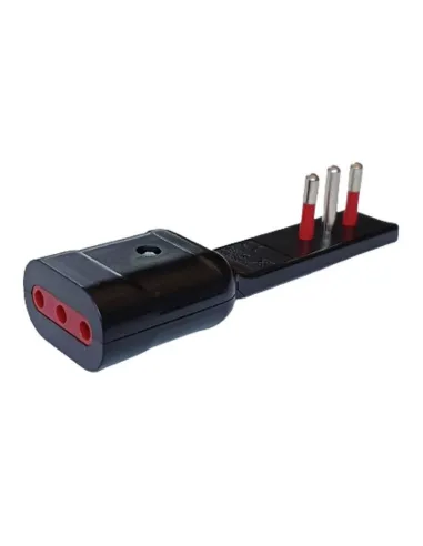 Elcart ultra flat adapter 10A plug - 10A 2P+T socket black 280127000 ...