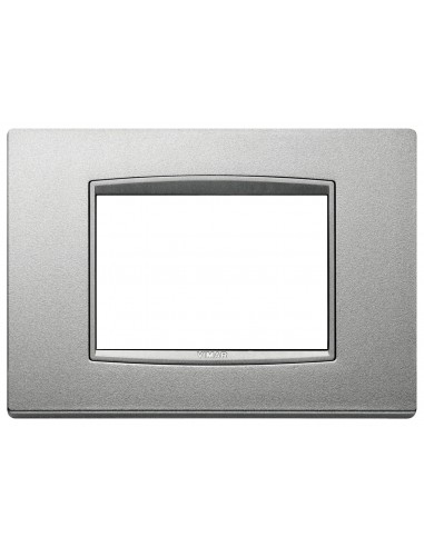 Vimar 20653.N13 Eikon Total Look - placca 3 moduli argento matt ...