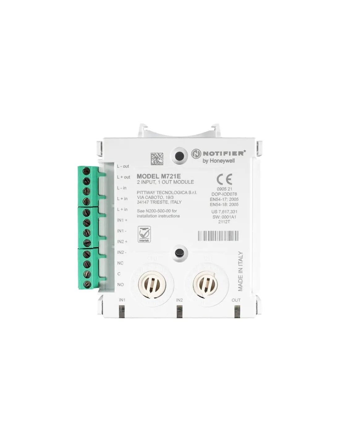 2 Input 1 Output Notifier Module for Analog Systems M721E | Elettroclick