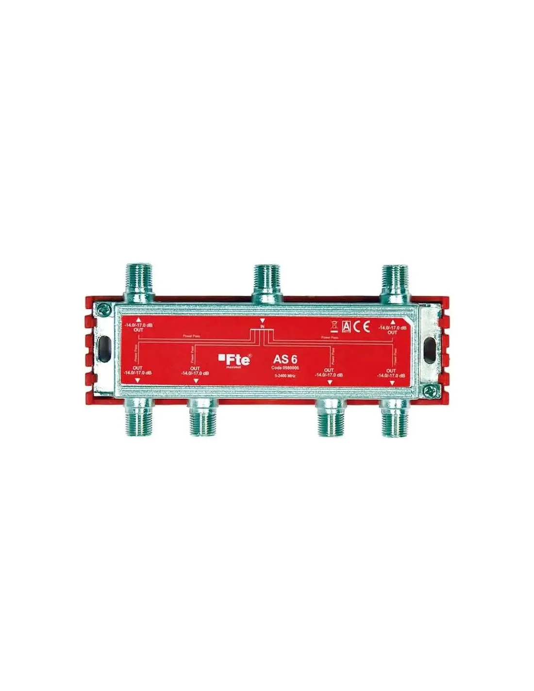 Diviseur TV terrestre et satellite FTE classe A 6 sorties de 12 dB ...