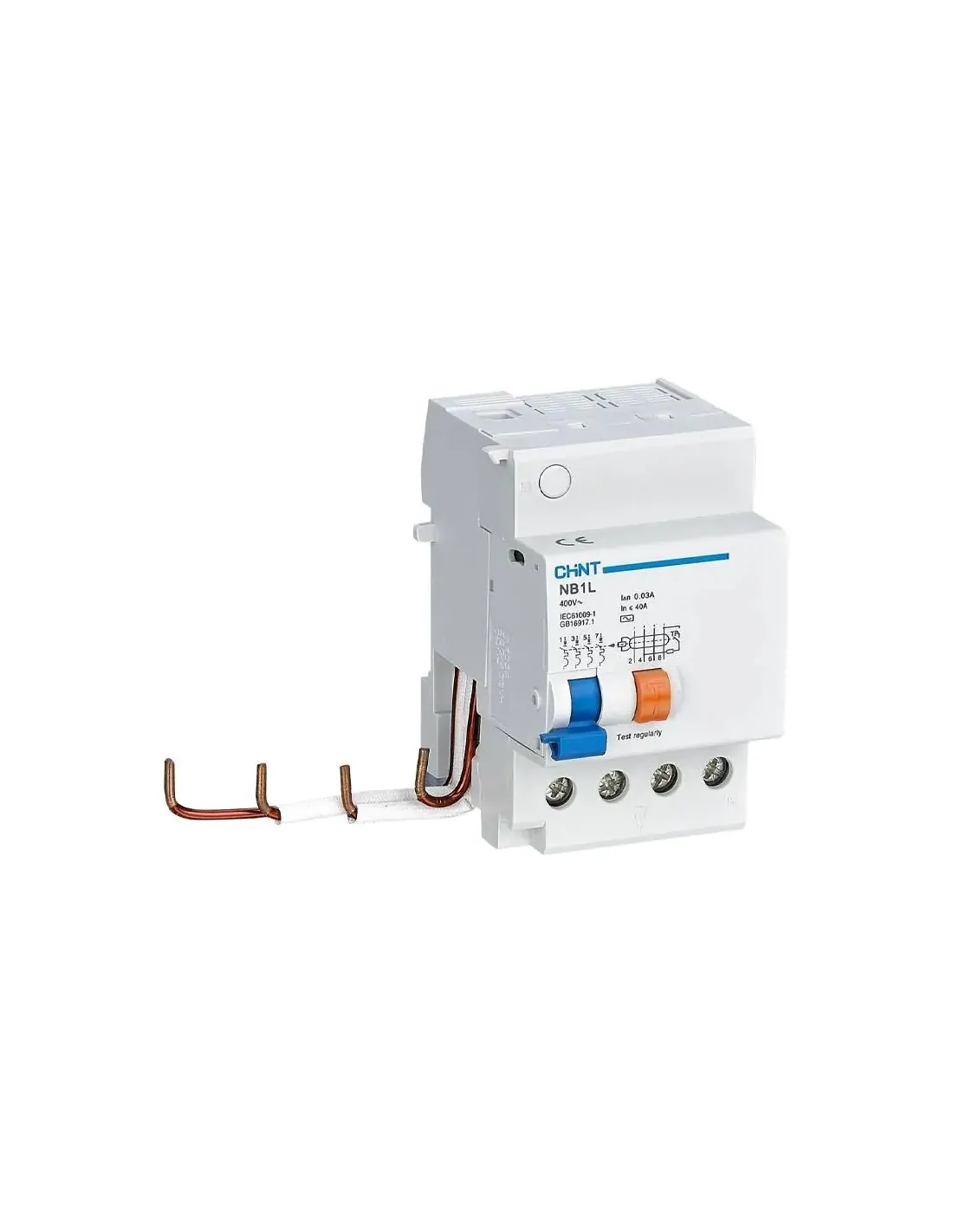 Chint NB1L-40 40A 300MA Type A 4P 3 Modules Differential Block 198386 ...