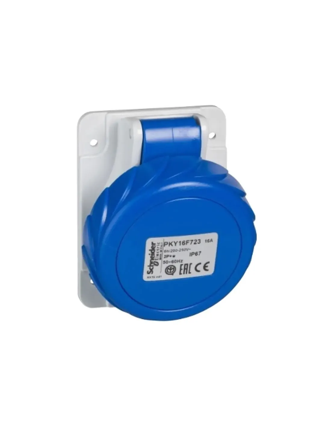 10° inclined recessed CEE Schneider socket 2X16A+T PKY16F723 | Elettroclick