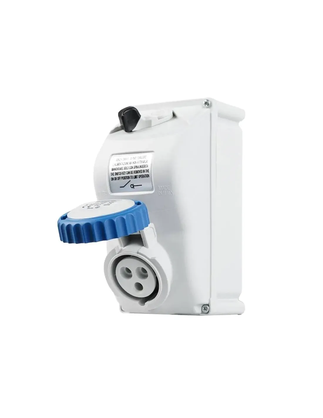 Fanton 2P+T 32A 230V IP67 blue industrial wall socket 73360 | Elettroclick