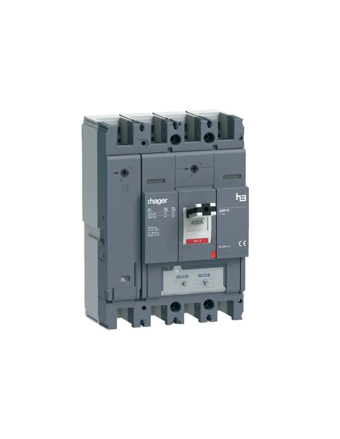 Hager h3 4P 400A 40KA adjustable neutral circuit breaker HNJ401DR ...