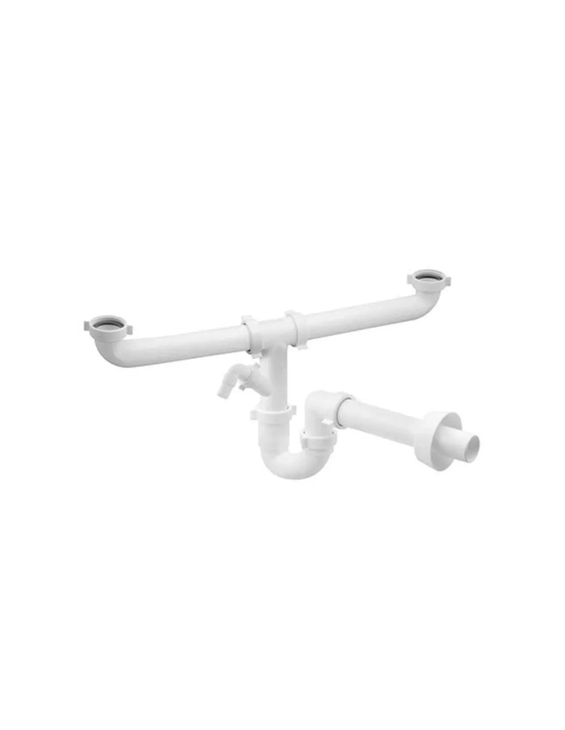 Siphon pour bonde double vasque Valsir raccord 1 1/4 D 40 mm VS0700638 ...