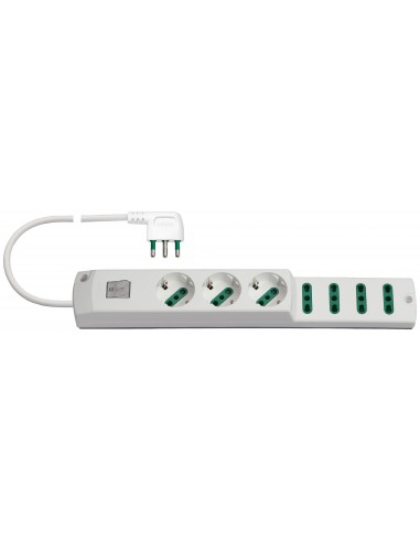 Vimar 00425.CC.B - multipresa bianca 3P30 + 4P17/11 + int + S17 90° con ...