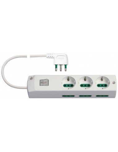 Vimar 00437.CC.B - multipresa bianca 3P30 + 6P17/11 + int + S17 90° con ...