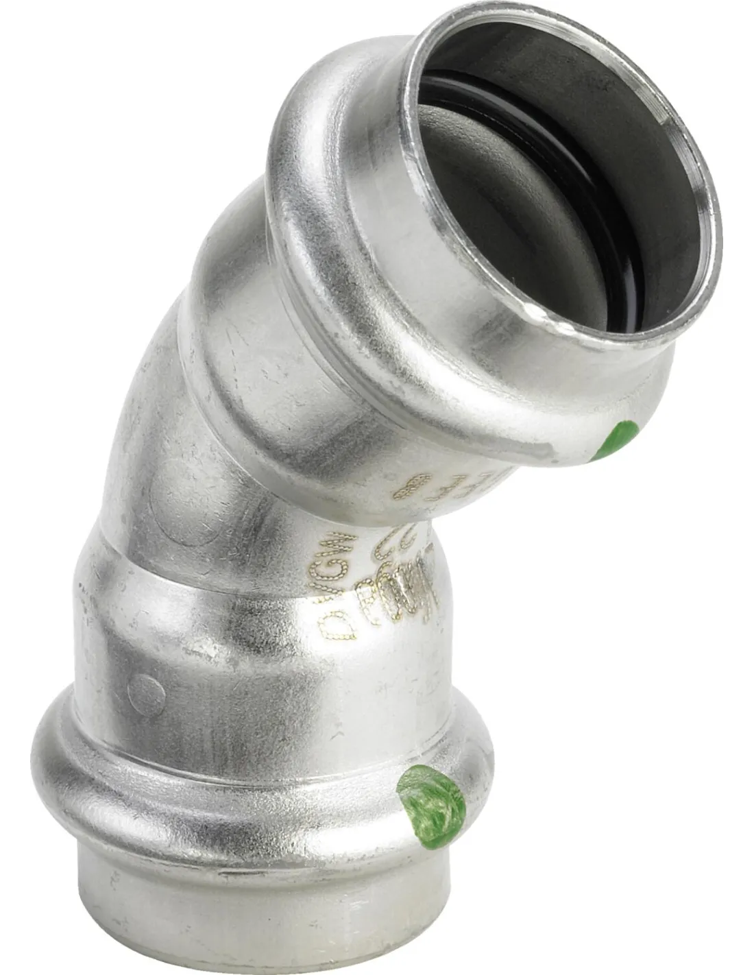 Viega Curva a 45° 18 Finitura acciaio inox/lucido Modello 2326 G1 82 ...