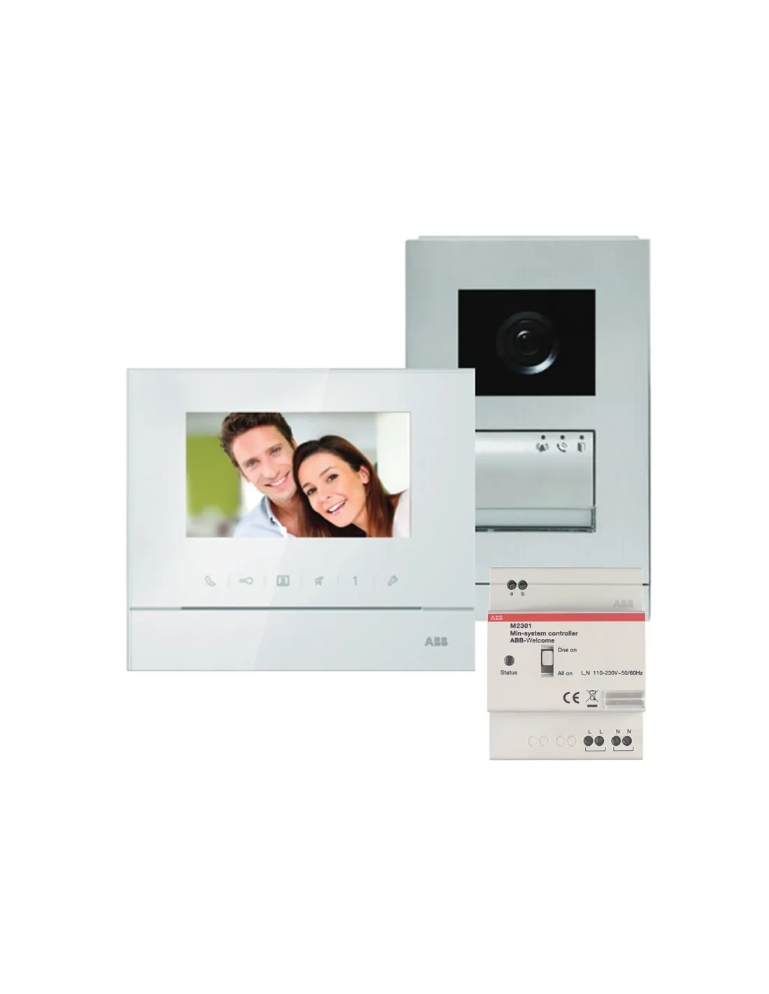 Kit Videocitofono Abb Monofamiliare con Vivavoce Schermo 4,3 WLK311B ...